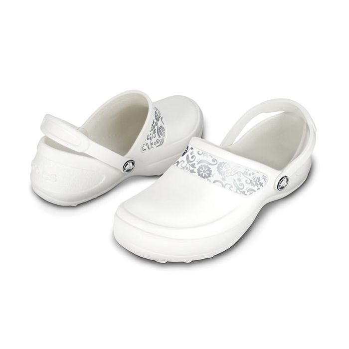 Crocs Clogs Mercy Work weiß-silber für 0,00