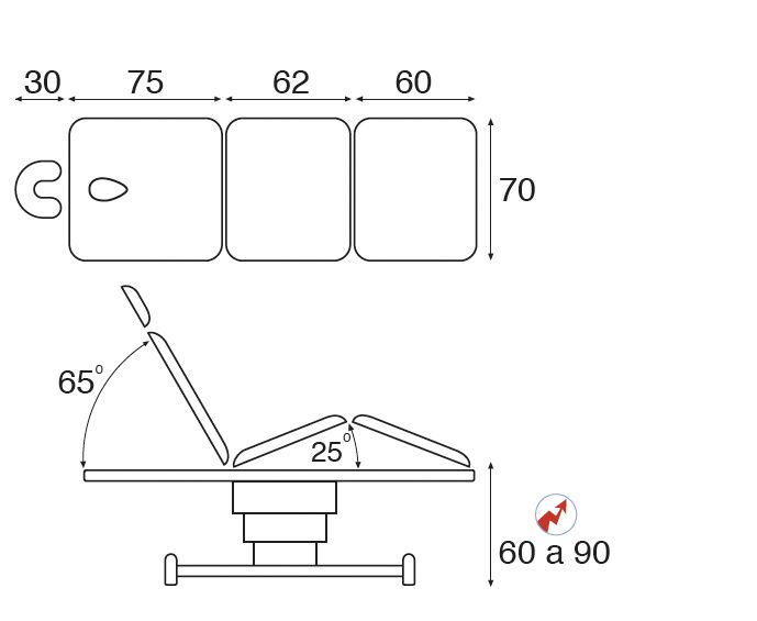 Elektrische Massageliege mit Säulenfuß Ecopostural C6203 für 4.651,20 € | Medizinische Geräte